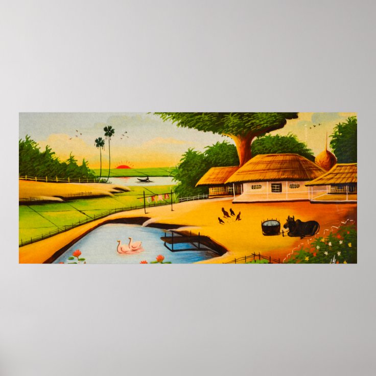 Traditional Bangladeshi Village Poster | Zazzle