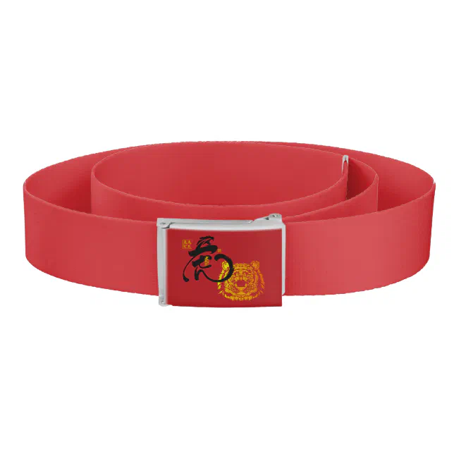 Traditional Ben Ming Nian Chinese Zodiac Tiger Red Belt | Zazzle