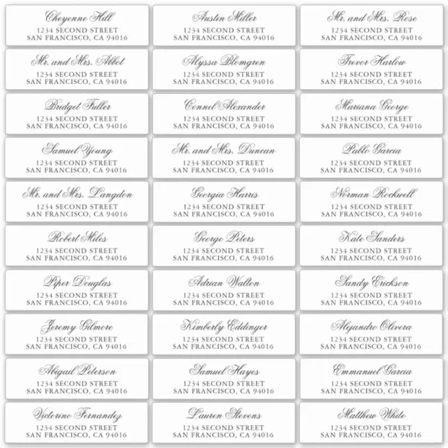 Traditional Black and White Formal Elegant Wedding Sticker | Zazzle