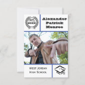 Traditional Blue - 3x5 Graduation Invitation | Zazzle