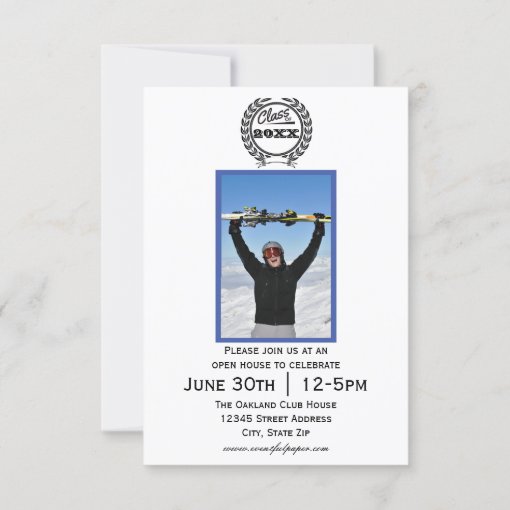 Traditional Blue - 3x5 Graduation Invitation | Zazzle