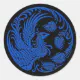 Traditional Blue Phoenix Circle on Black Classic Round Sticker | Zazzle