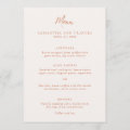 Traditional Burnt Orange Elegant Wedding Menu | Zazzle