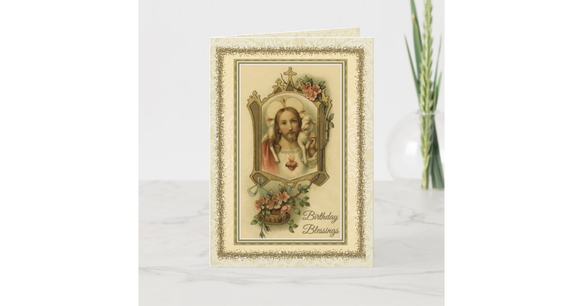 Traditional Catholic Birthday Jesus Card | Zazzle.com