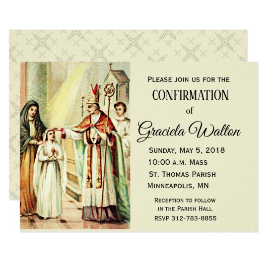 Traditional Catholic Girl Confirmation Confirm Invitation | Zazzle.com