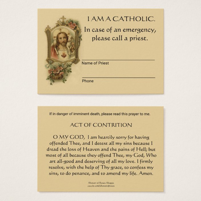 Traditional Catholic ID Emergency Holy Prayer Card | Zazzle.com