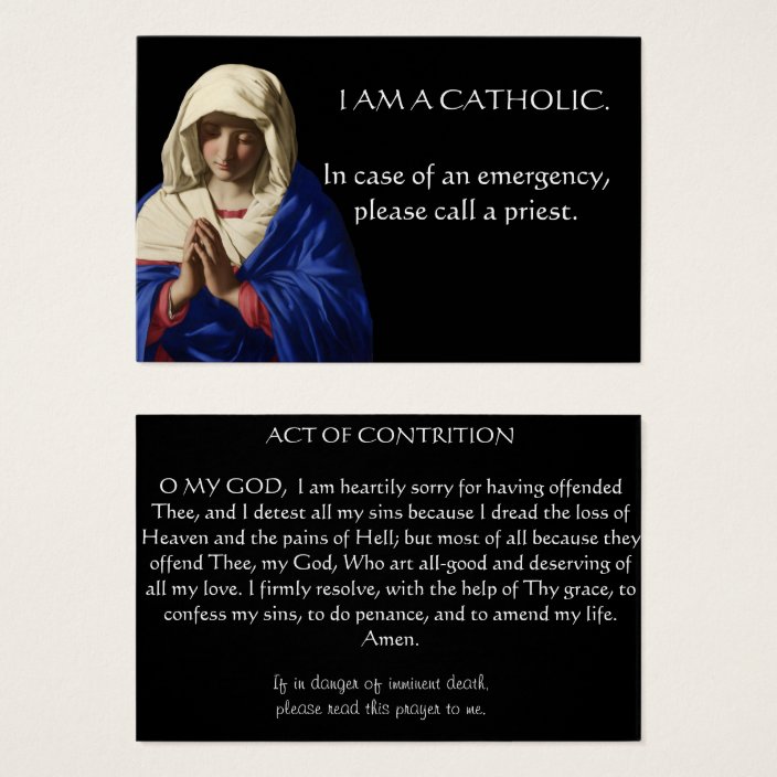 Traditional Catholic ID Emergency Holy Prayer Card | Zazzle.com