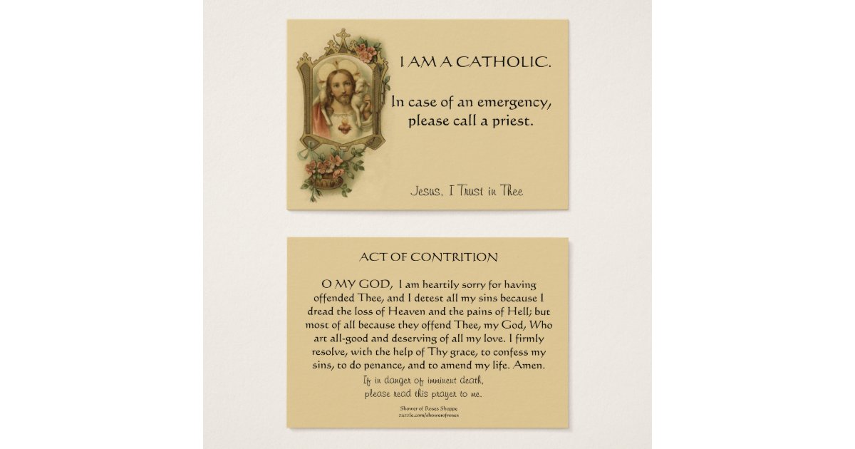 Traditional Catholic ID Emergency Holy Prayer Card | Zazzle