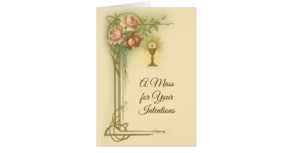 Traditional Catholic Mass Offering Roses Card | Zazzle