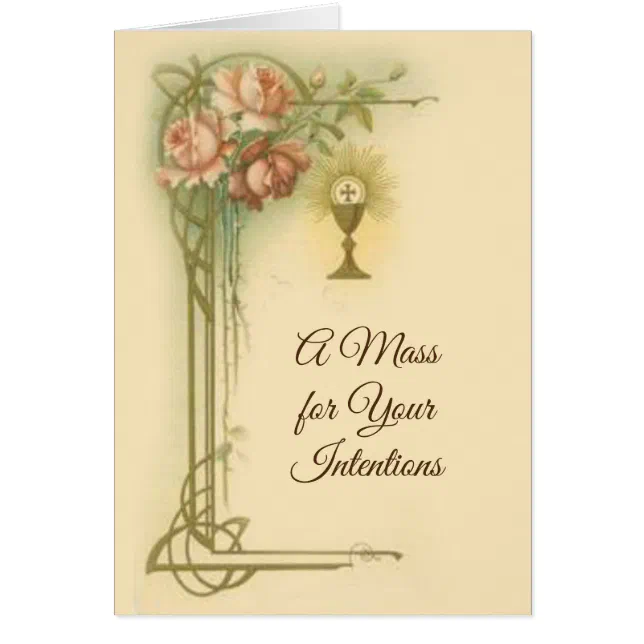 Traditional Catholic Mass Offering Roses Card | Zazzle