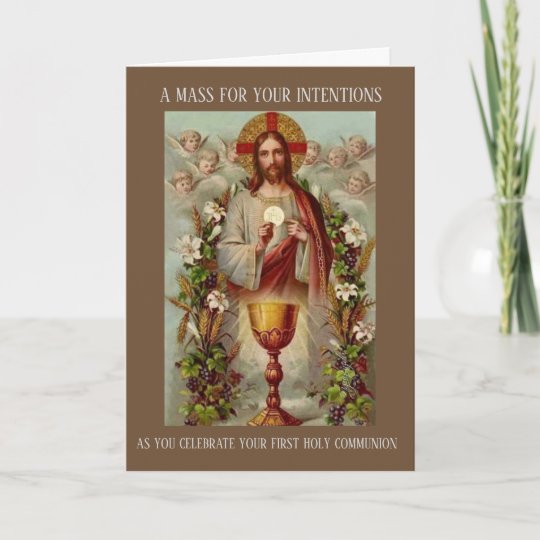 Traditional Catholic Mass Offering Sacred Heart Card | Zazzle.com