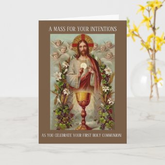 Traditional Catholic Mass Offering Sacred Heart Card | Zazzle