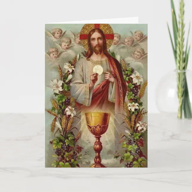 Traditional Catholic Mass Offering Sacred Heart Card | Zazzle