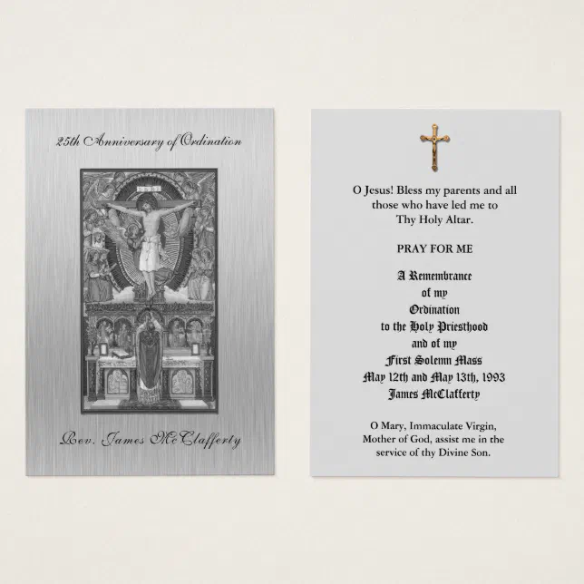 TRADITIONAL CATHOLIC PRIEST ORDINATION HOLY CARDS | Zazzle