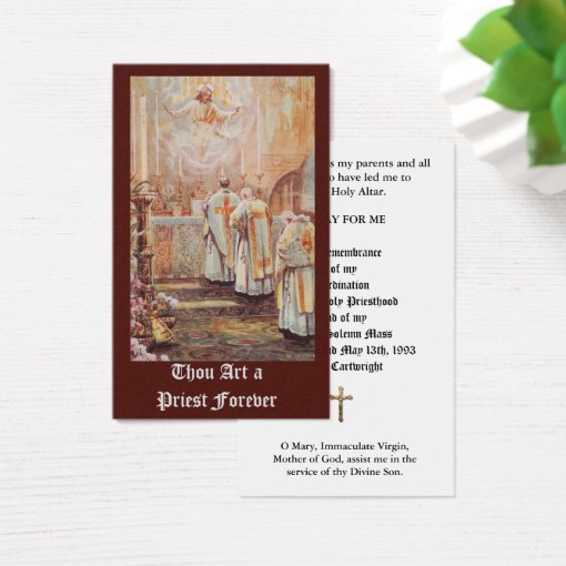 TRADITIONAL CATHOLIC PRIEST ORDINATION HOLY CARDS | Zazzle