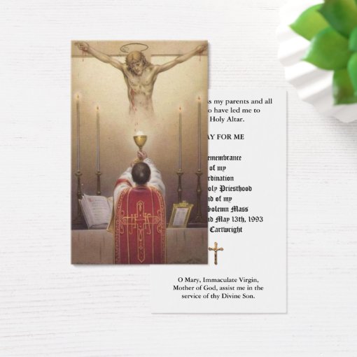 TRADITIONAL CATHOLIC PRIEST ORDINATION HOLY CARDS | Zazzle