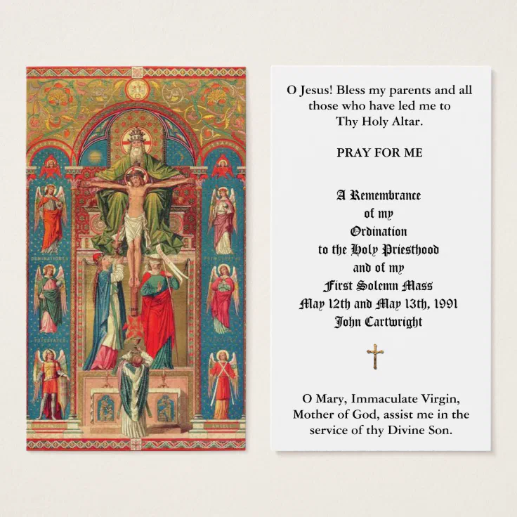 TRADITIONAL CATHOLIC PRIEST ORDINATION HOLY CARDS | Zazzle