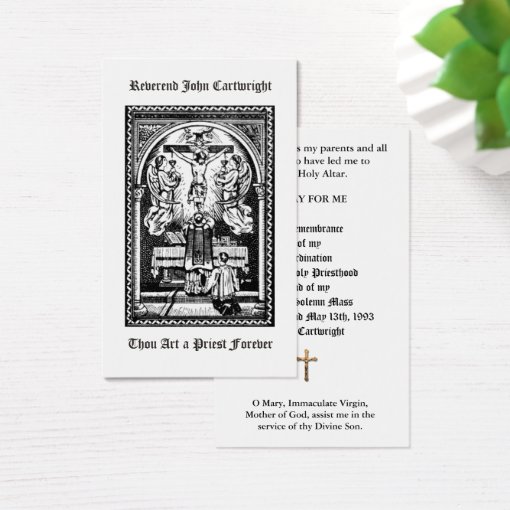 TRADITIONAL CATHOLIC PRIEST ORDINATION HOLY CARDS | Zazzle