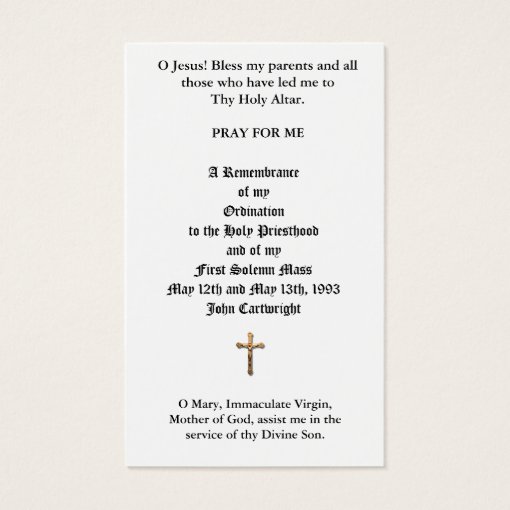 Traditional Catholic Priest Ordination Holy Cards | Zazzle