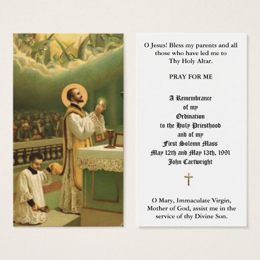 TRADITIONAL CATHOLIC PRIEST ORDINATION HOLY CARDS | Zazzle