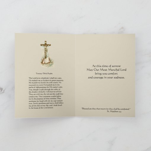 Traditional Catholic Sympathy Condolence Crucifix Card | Zazzle