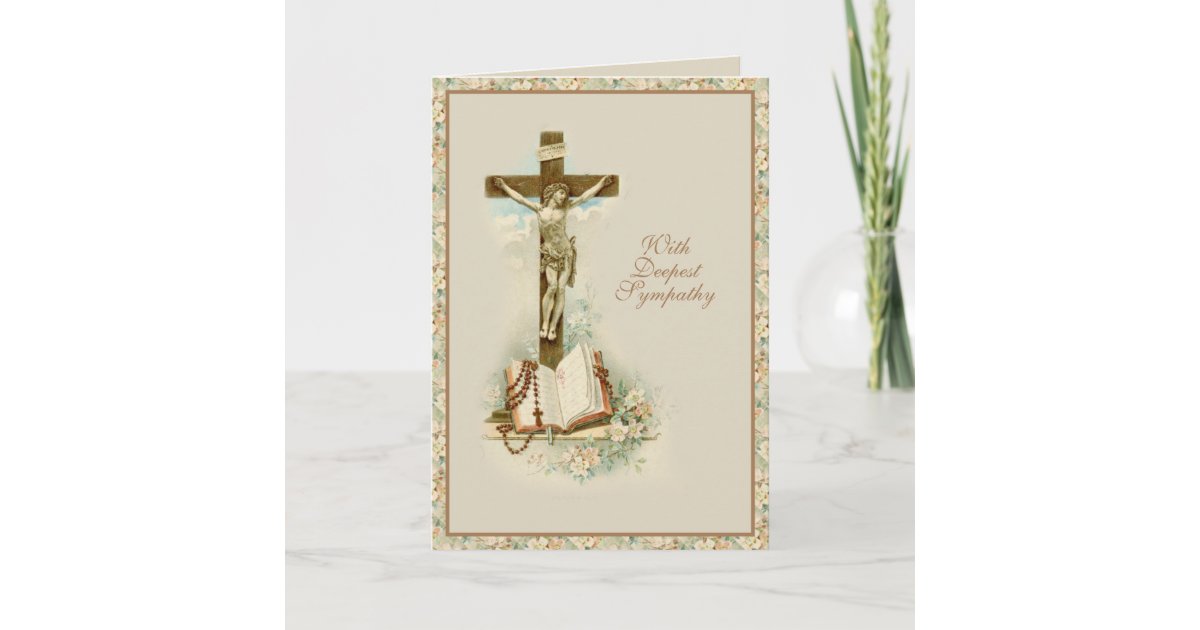 Traditional Catholic Sympathy Condolence Crucifix Card | Zazzle