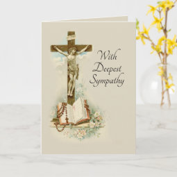 Traditional Catholic Sympathy Condolence Crucifix Card | Zazzle