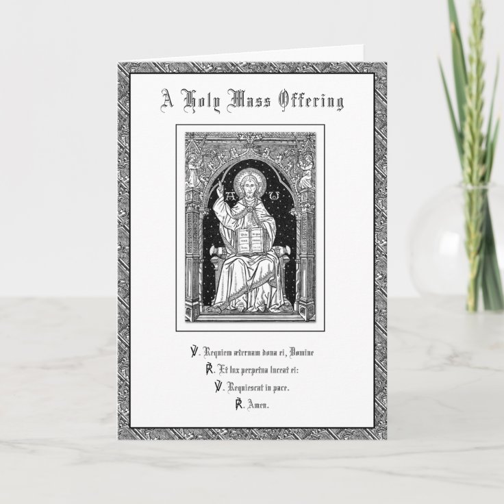 Traditional Catholic Sympathy Mass Offering Jesus Card | Zazzle