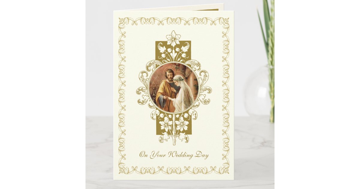 Traditional Catholic Vintage Wedding Elegant Card | Zazzle