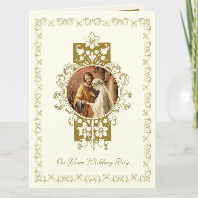 Traditional Catholic Vintage Wedding Elegant Card | Zazzle