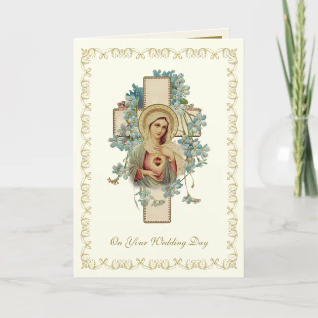 Traditional Catholic Vintage Wedding Elegant Card | Zazzle