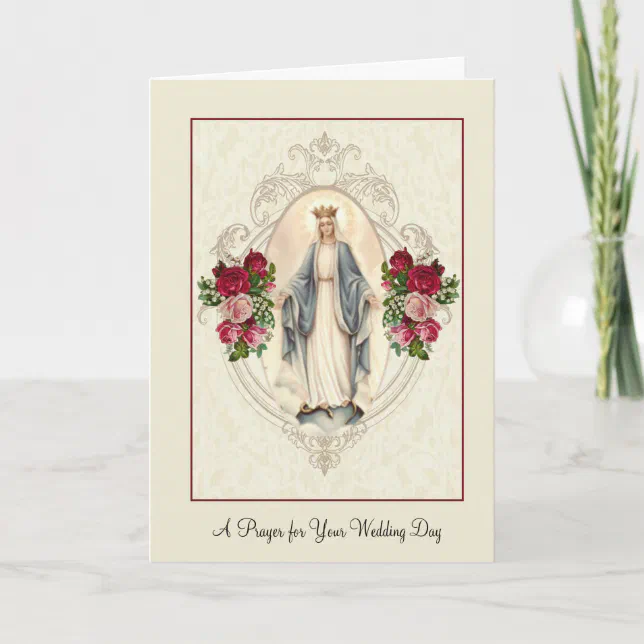 Traditional Catholic Wedding Blessed Virgin Mary Card | Zazzle