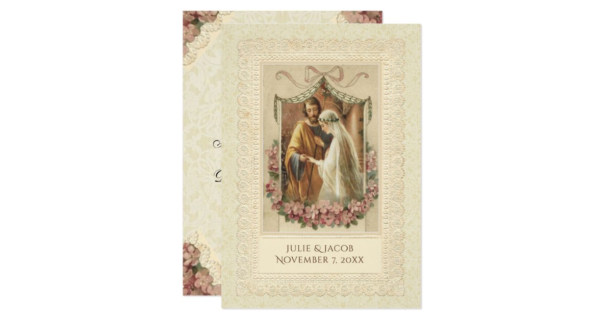 Traditional Catholic Wedding Bride Groom Invitation | Zazzle.com