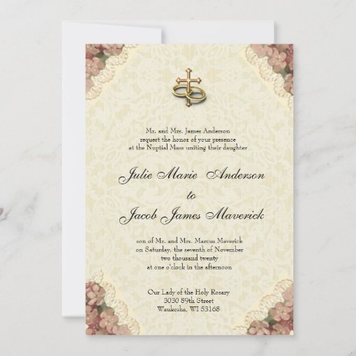 Traditional Catholic Wedding Elegant Invitation | Zazzle