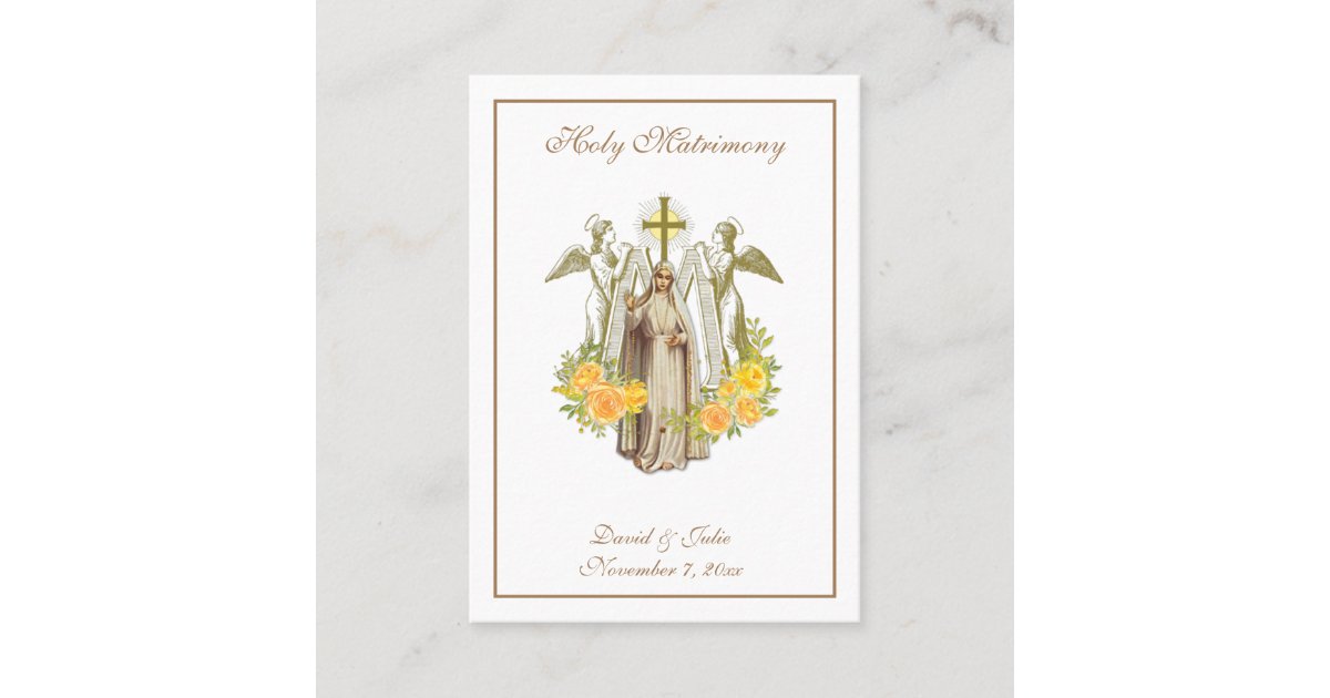 Traditional Catholic Wedding Favor Holy Card | Zazzle
