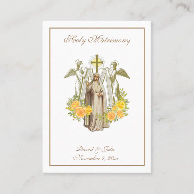 Traditional Catholic Wedding Favor Holy Card | Zazzle