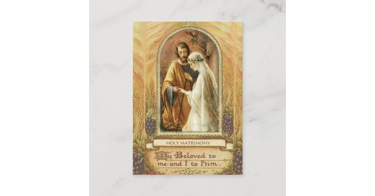 Traditional Catholic Wedding Favor Holy Card | Zazzle