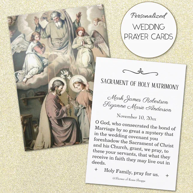 Traditional Catholic Wedding Favor Holy Card | Zazzle