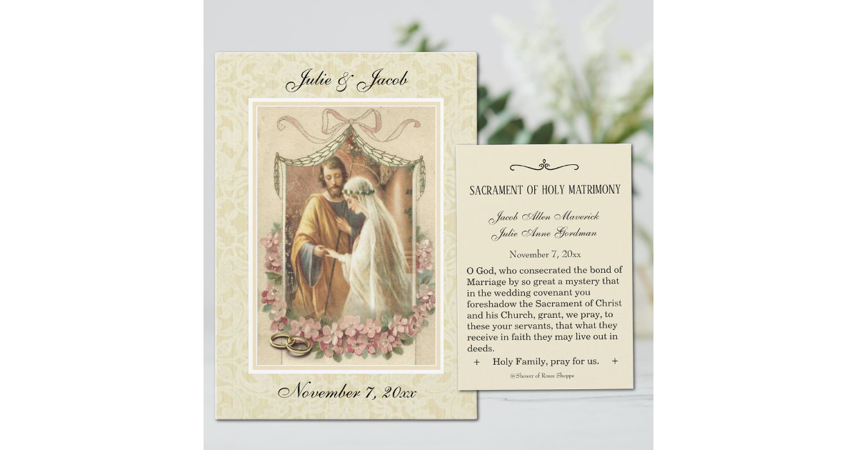 Traditional Catholic Wedding Favor Holy Card | Zazzle
