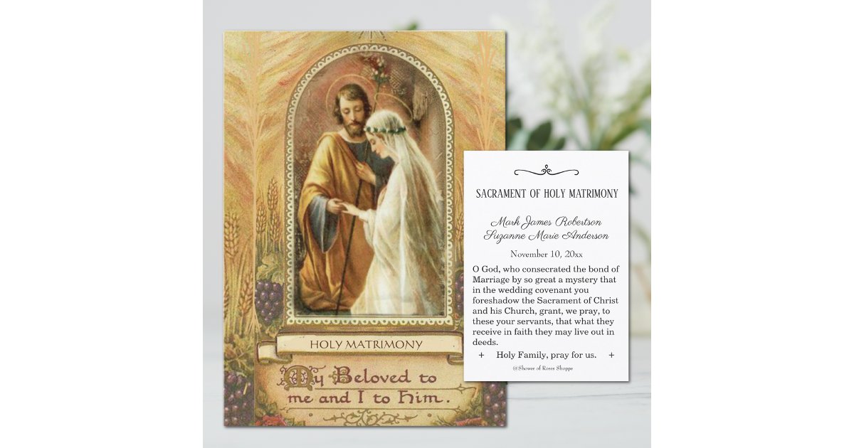 Traditional Catholic Wedding Favor Holy Card | Zazzle