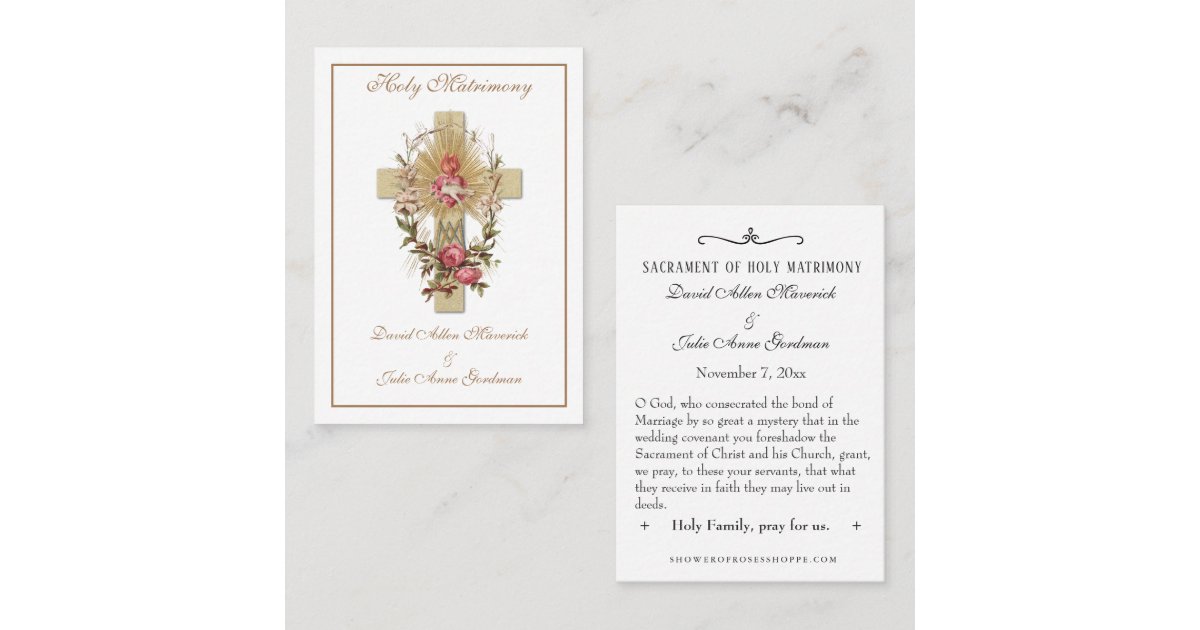 Traditional Catholic Wedding Favor Holy Card | Zazzle