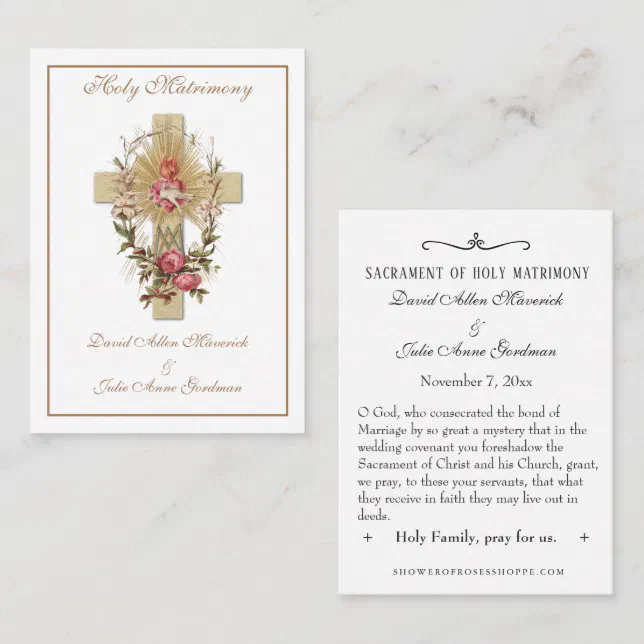Traditional Catholic Wedding Favor Holy Card | Zazzle