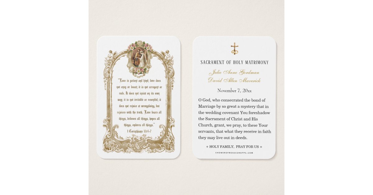 Traditional Catholic Wedding Holy Card | Zazzle