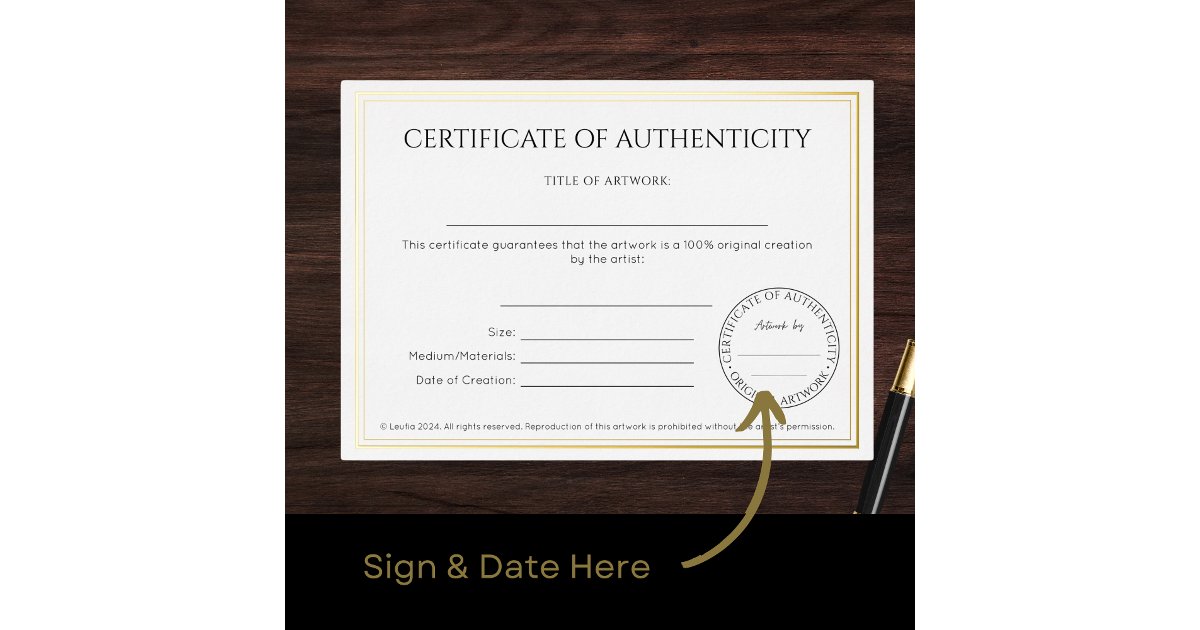 Traditional Certificate of Authenticity Foil Invitation | Zazzle