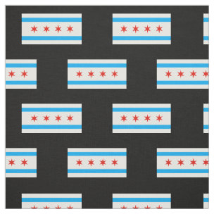 Traditional Chicago flag Fabric | Zazzle