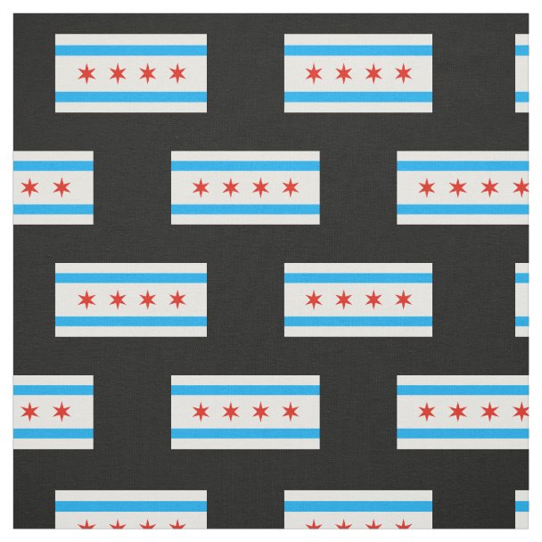 Traditional Chicago flag Fabric | Zazzle