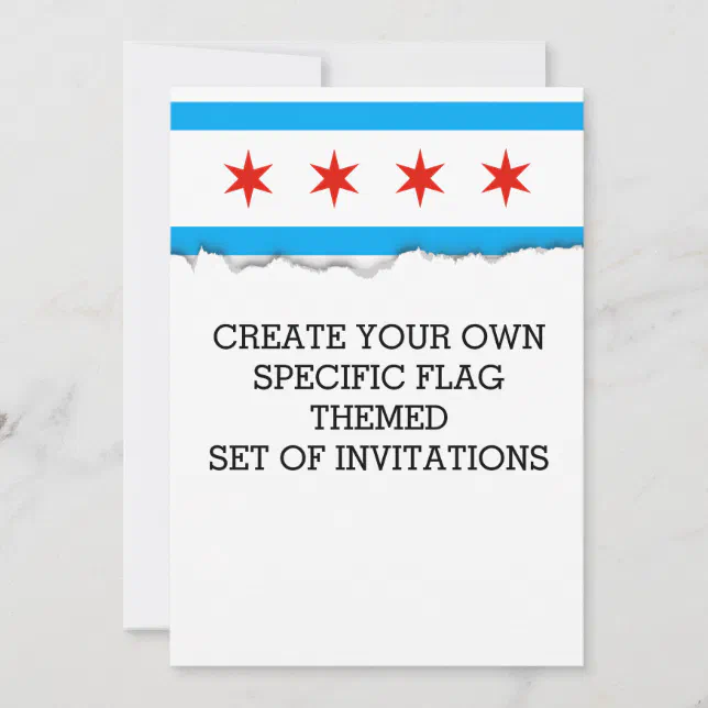 Traditional Chicago flag Invitation | Zazzle