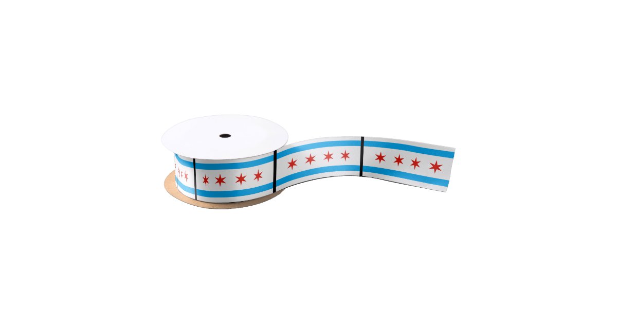 Traditional Chicago flag Satin Ribbon | Zazzle