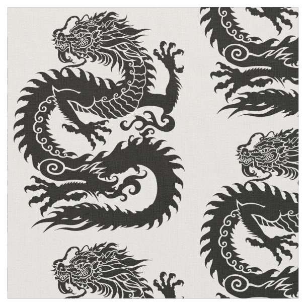 Asian dragon fabric | Zazzle
