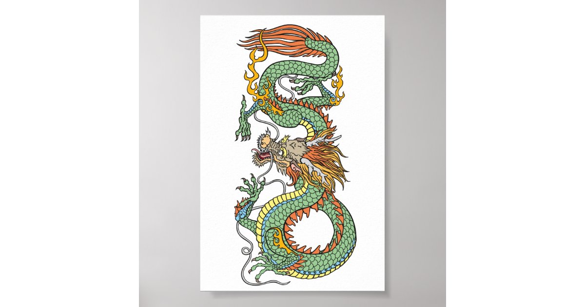 Traditional Chinese dragon Poster | Zazzle